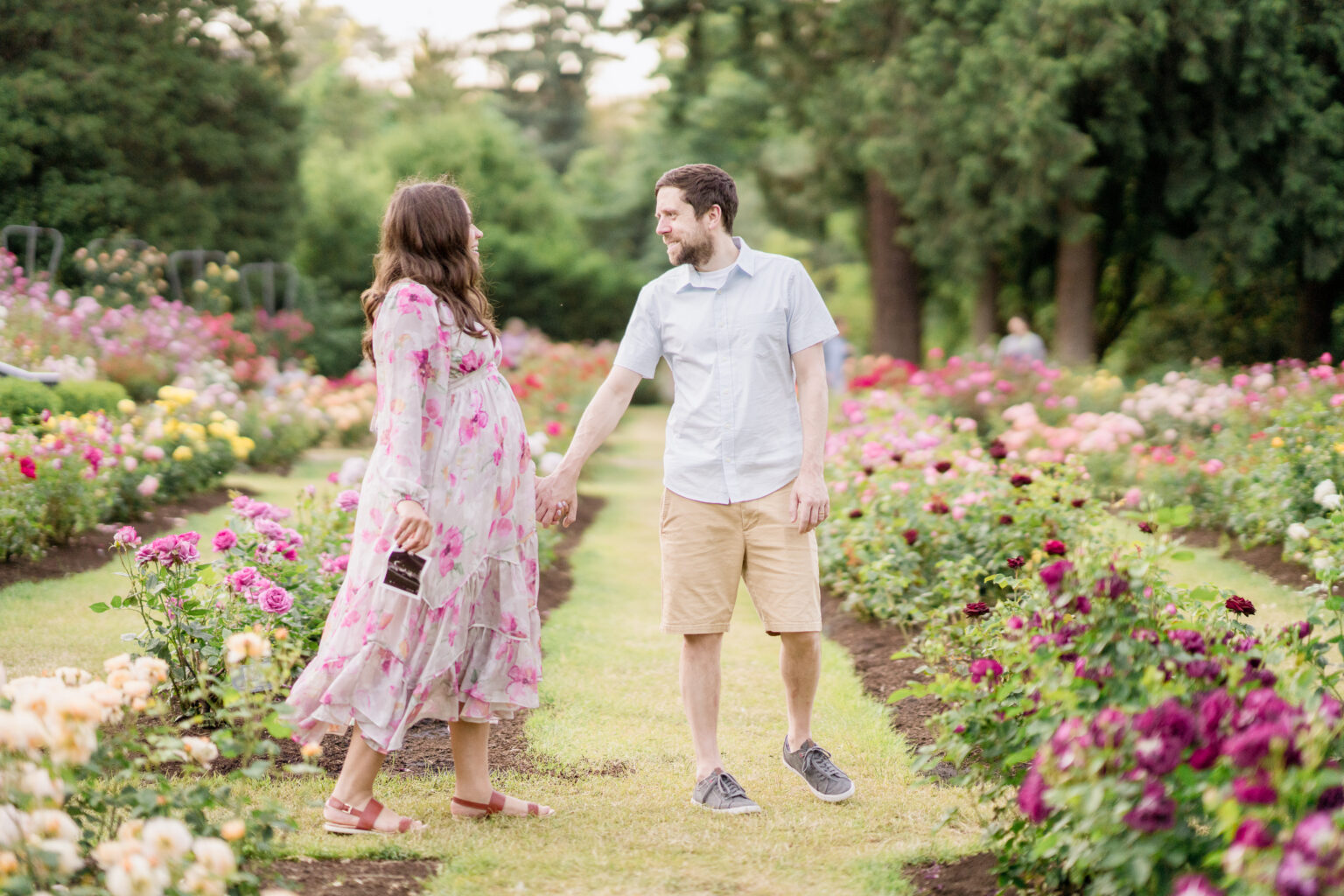 Rose Garden Pregnancy Announcement | Courtney Landrum