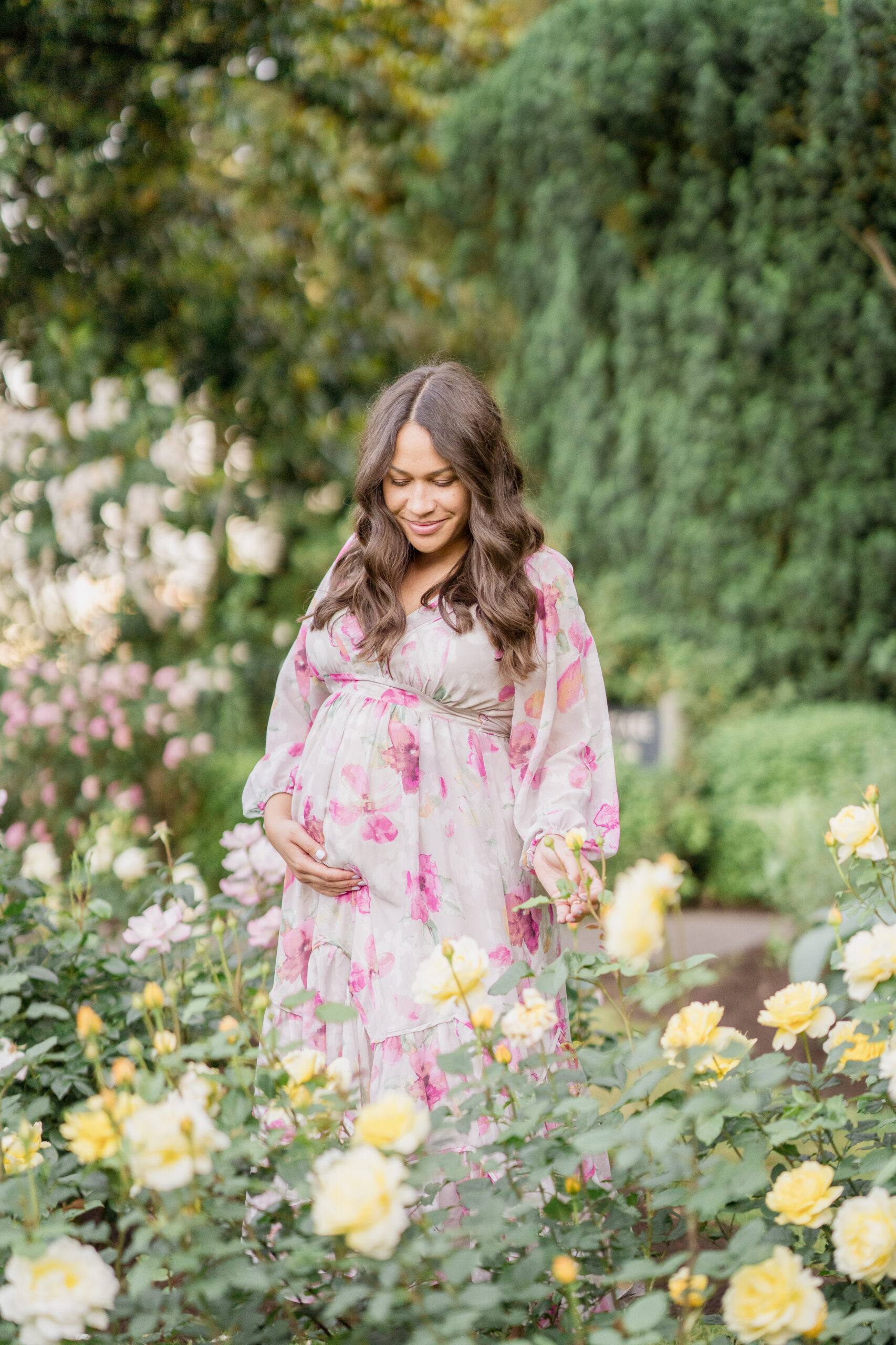 Rose Garden Pregnancy Announcement | Courtney Landrum