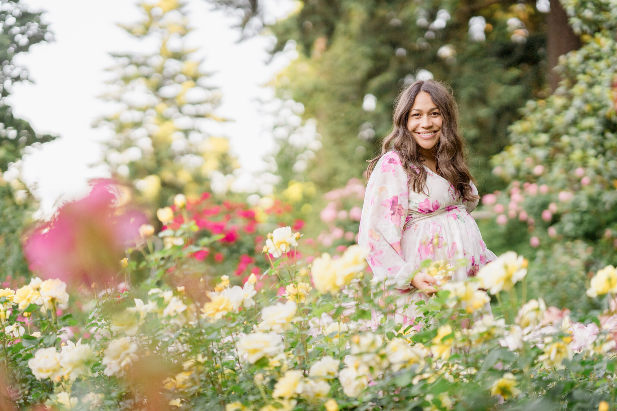 Rose Garden Pregnancy Announcement | Courtney Landrum