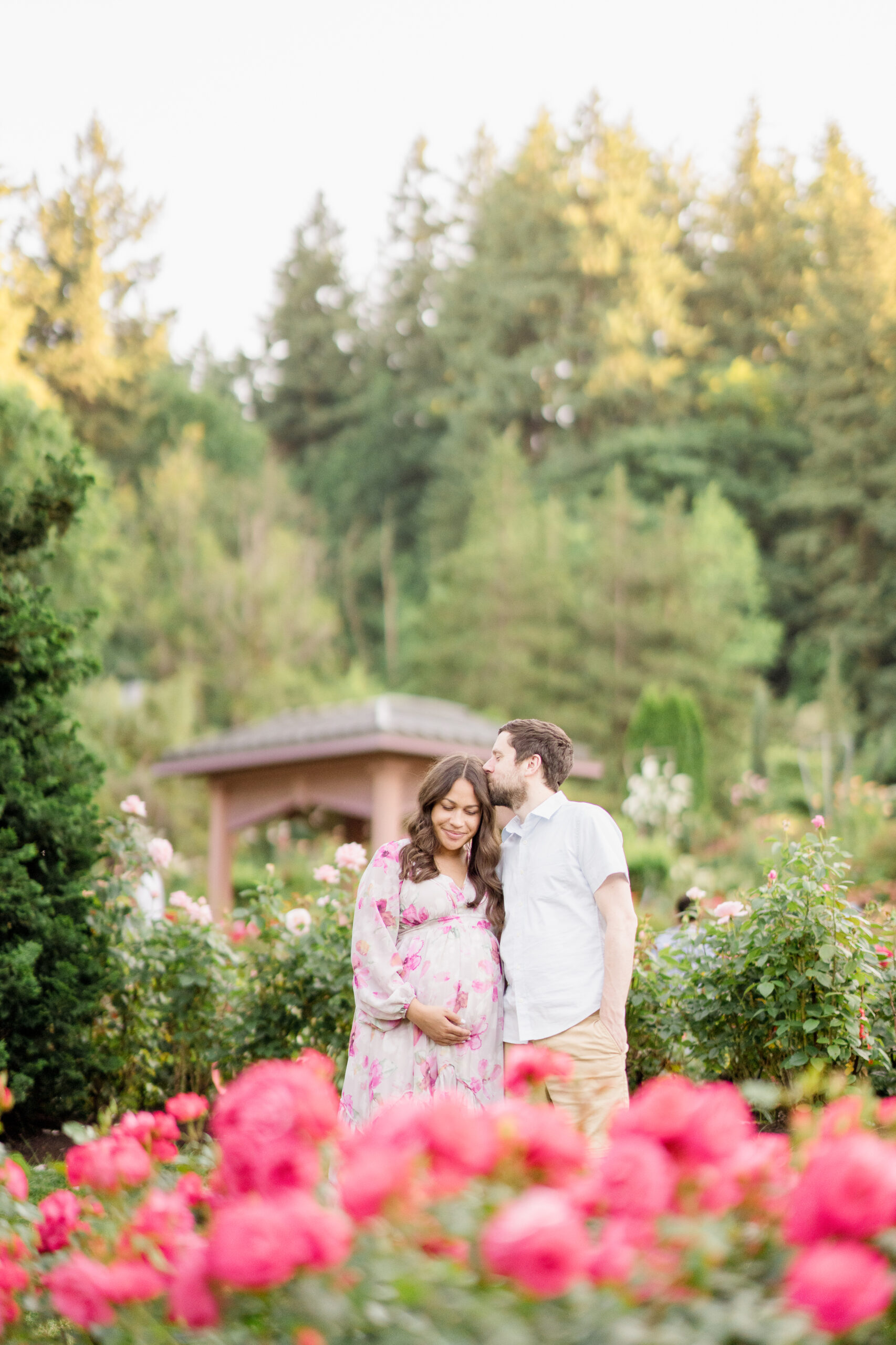 Rose Garden Pregnancy Announcement | Courtney Landrum